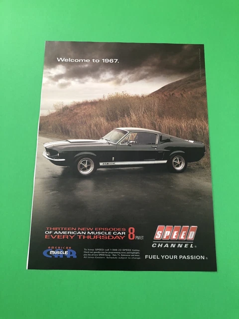 1967 FORD MUSTANG Gt 500 Speed Channel Original Vintage Print Ad ...