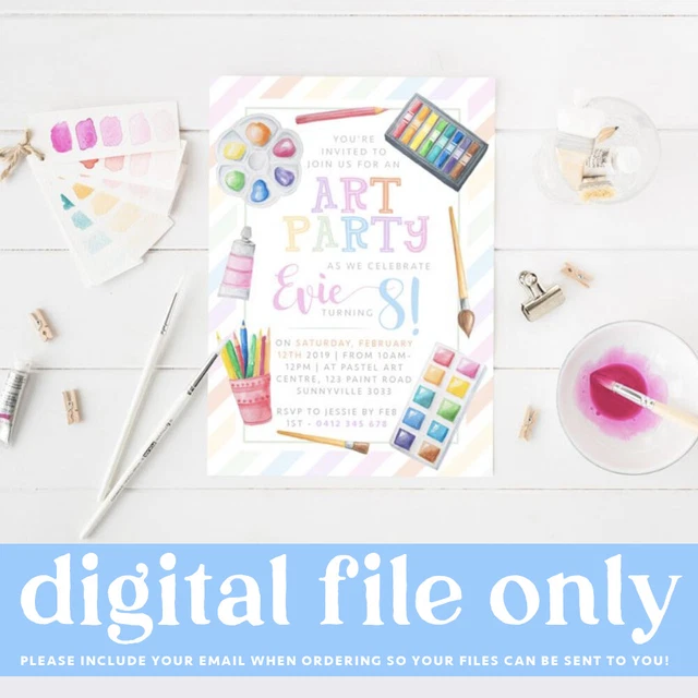 PRINTABLE GIRL'S BIRTHDAY Invitation Art Craft Party Theme Digital File ...