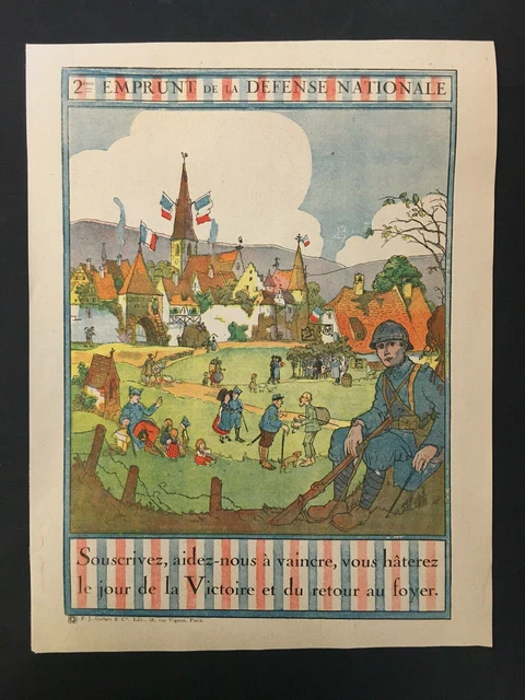 ANCIENNE AFFICHE ORIGINALE 2Eme Emprunt De La Defense Nationale Hansi ...