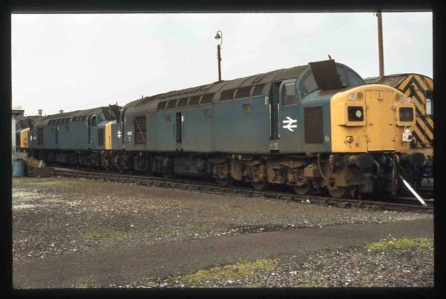 35MM SLIDE BR British Rail Diesel Loco Class 40 40141 donc works scrap ...