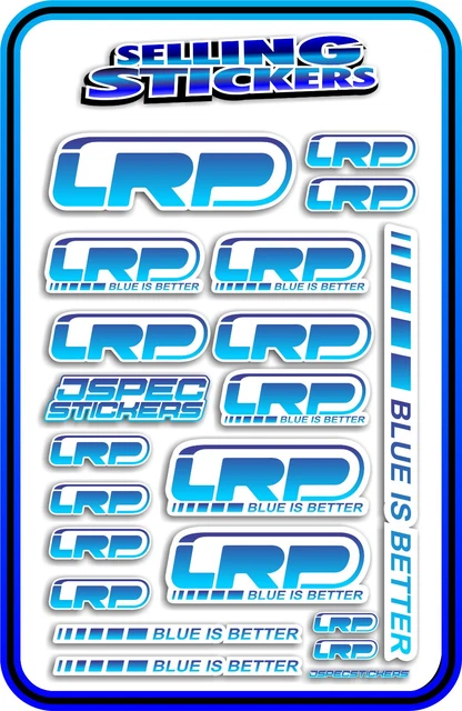 RC CAR DECALS Lrp Stickers Electric Drift Car Esc Motor Lipo Blue Blend ...