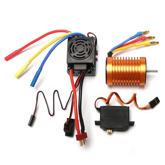 60A ESC AND 3650 Brushless Motor Metal Controller Kit for WLtoys RC ...