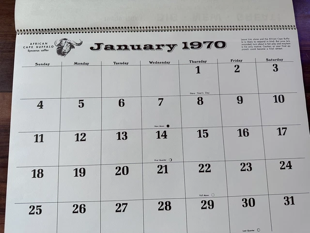 1970 MITCH SNYDER Gun Shop Remington Peters DuPont Animal Calendar ...