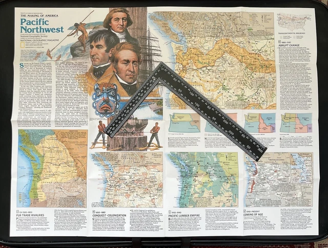 NATIONAL GEOGRAPHIC MAP / Poster - Making of America, Pacific Northwest ...
