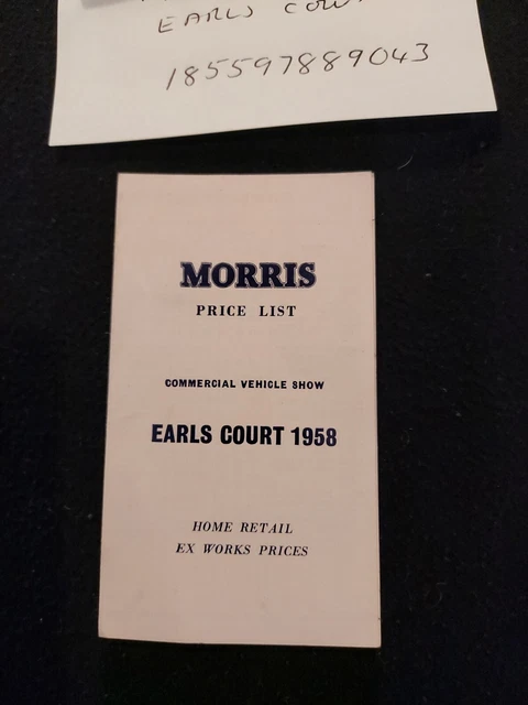 MORRIS PRICE List Ex-Works 1958 Bmc £20.00 - PicClick UK