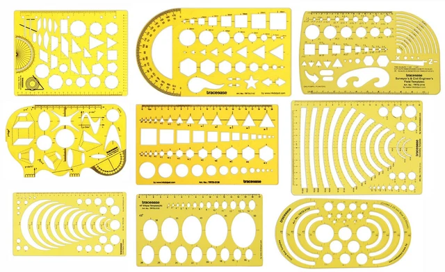 TRACEEASE GEOMETRIC DRAFTING Templates Multi Shapes Drawing Stencils ...