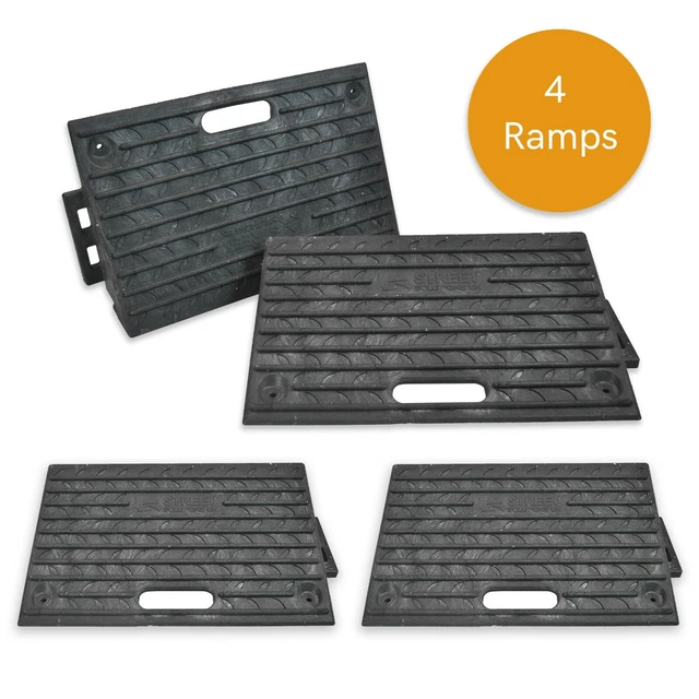 4 X HEAVY Duty Kerb Access Ramps in Black | Perfect for HGV Usage Brand ...