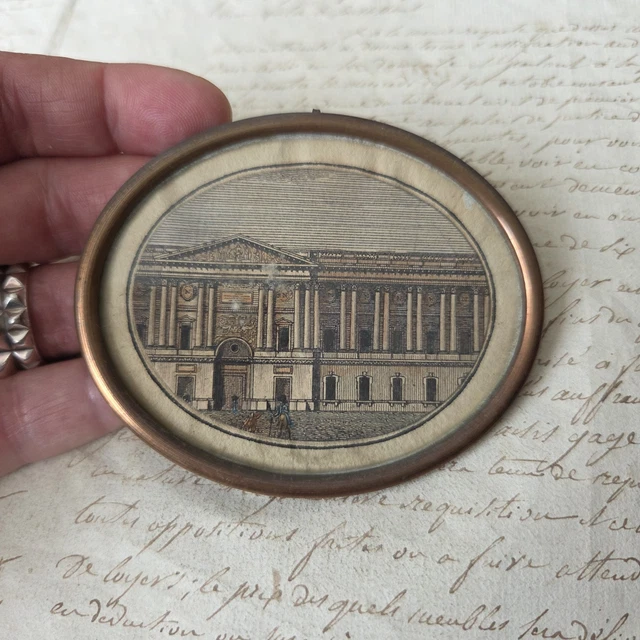 GRAVURE ENCADRÉE DÉBUT XIXè Colonnade Du Louvre Paris 1er Empire EUR 78 ...