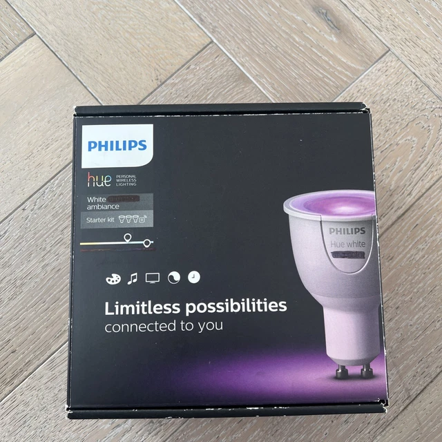 PHILIPS HUE WHITE Ambiance GU10 Kit With Hue Bridge £0.99 - PicClick UK