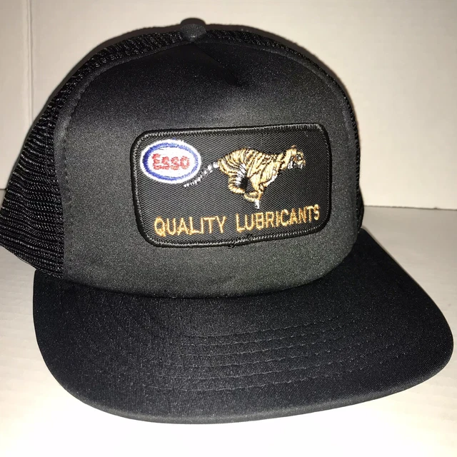 VINTAGE ESSO LUBRICANTS Tiger Logo Trucker Snapback Hat Action Sports ...