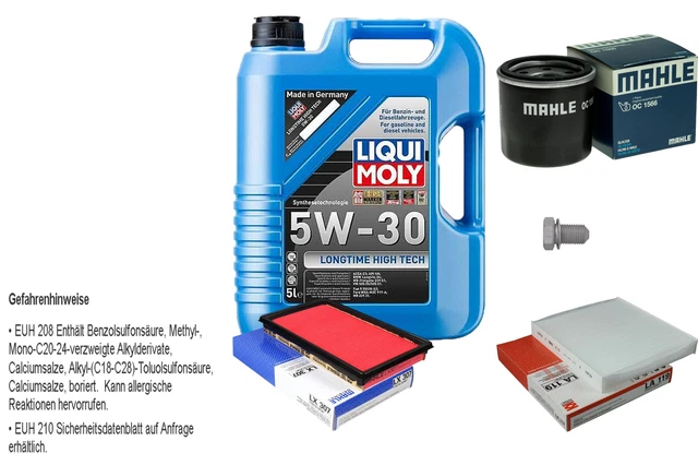 MAHLE CONTROLLO SET 5 L Liqui Moly Longtime 5W-30 Per Nissan Almera II ...
