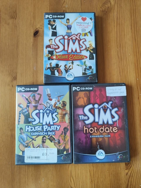 THE SIMS 1 PC CD ROM Deluxe Edition Base Game + 2 Expansion Packs ...