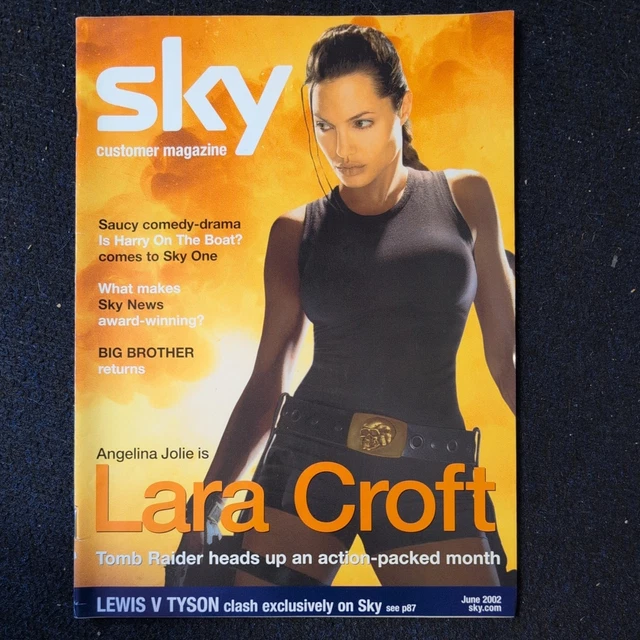 SKY TV GUIDE Mag Uk- June 2002- Angelina Jolie ( Lara Croft ) £4.38 ...