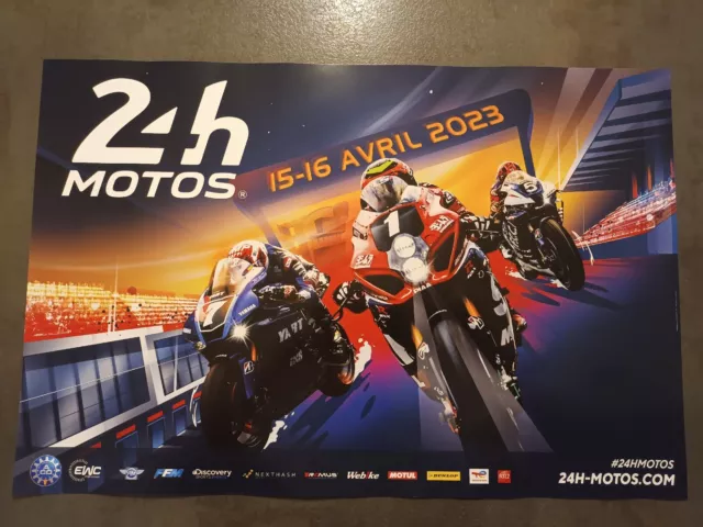 Poster Affiche 24 Heures Du Mans Moto Originale 2023 40x60cm Eur 10