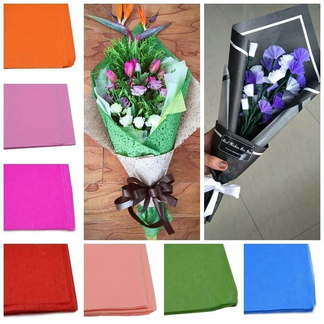10 SHEETS PAPER Bouquet Wrapping Crepe Paper Flower Christmas Gift ...