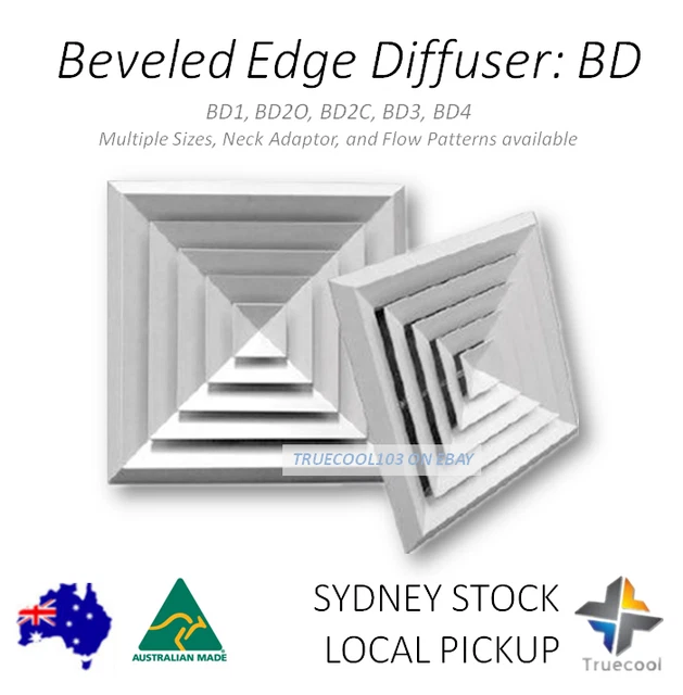 [MULTIPLE SIZES, TYPES] Square Ceiling Duct Beveled Edge Air Diffuser ...