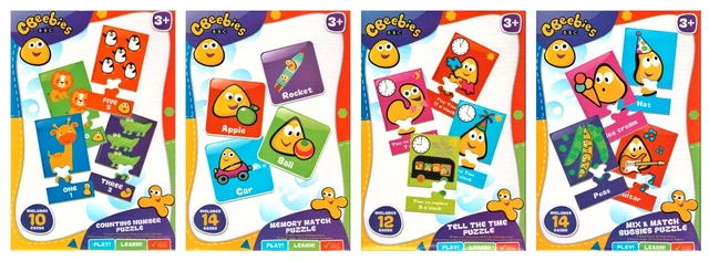 CBEEBIES PUZZLE JIGSAW Educational Learning Tell the time Memory match ...