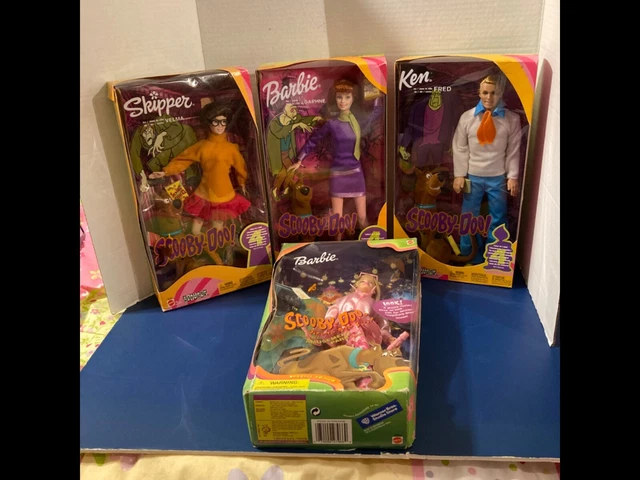 RARE SCOOBY DOO BARBIE Ken Skipper Doll Daphne Velma Fred Set 4 NIB ...