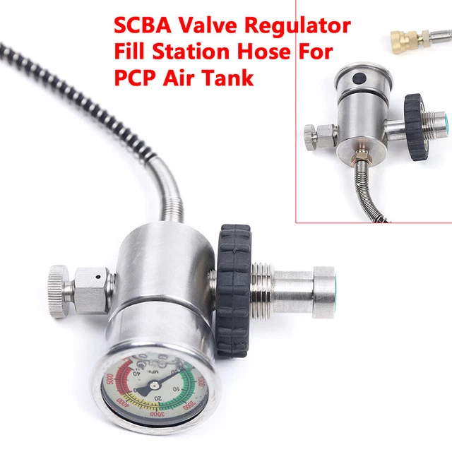 VALVE REGULATOR FILL Station Hose 4500Psi SCBA For Air Tank M18x1.5 ...