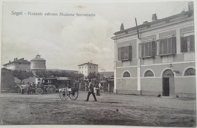 CARTOLINA SEGNI ROMA Stazione Ferroviaria Ferrovia Lazio Animata ...