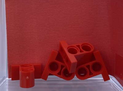 LEGO PARTS (4) Red Technic Pin Connector Plate 1 x 2 x 1 2/3 w 2 Holes ...