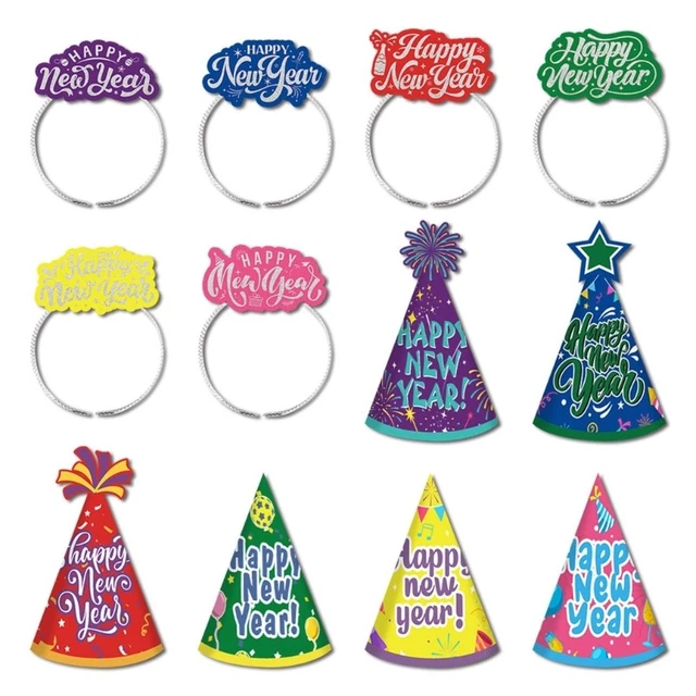 2026 NEW YEAR Party Headband and Paper Hat Set for New Year Festival ...