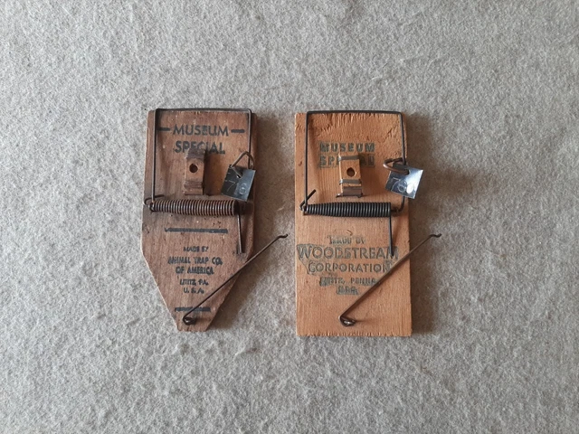 PAIR VINTAGE MOUSE Traps MUSEUM SPECIAL Animal Trap Co Woodstream Corp ...