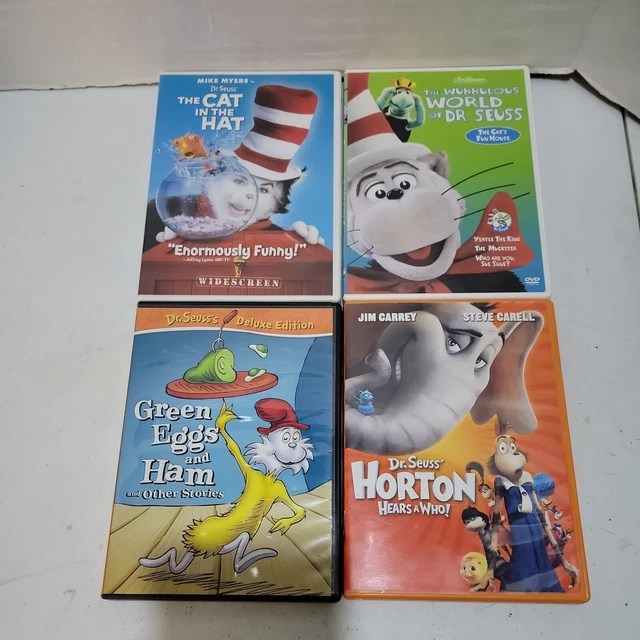 LOT OF 4 Dr. Seuss DVD Movies Cat in the Hat Green Eggs And Ham Horton ...