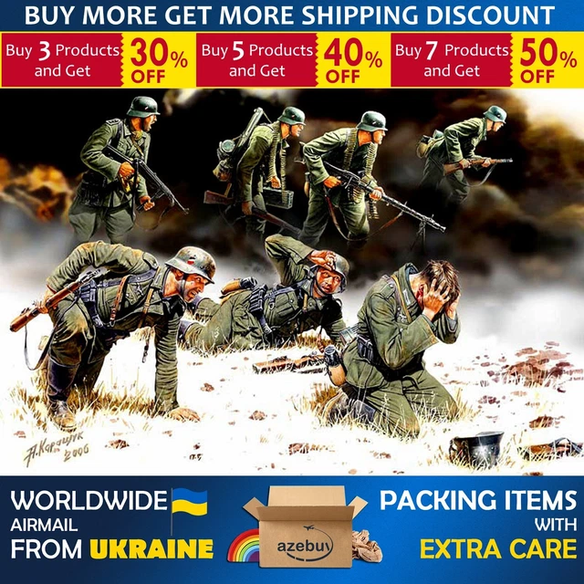 GERMAN PANZERGRENADIERS ARMY 7 Figures WWII 1/35 Scale Model Kit Master ...