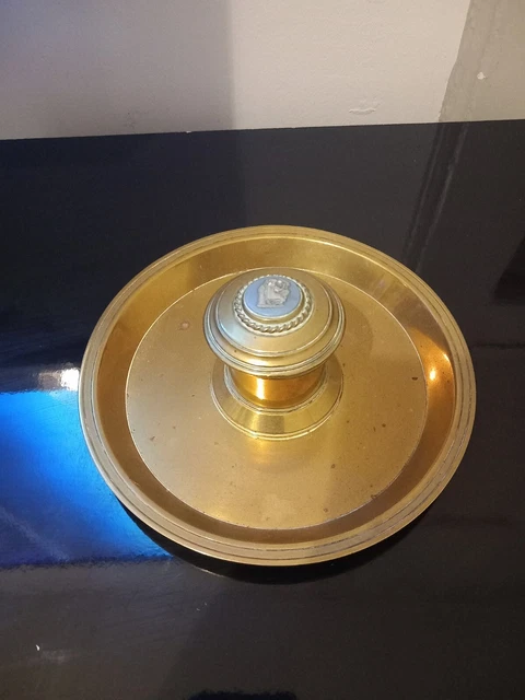 ANTIQUE BRASS INKWELL 1800s With Liner Trench Art ? £38.00 - PicClick UK