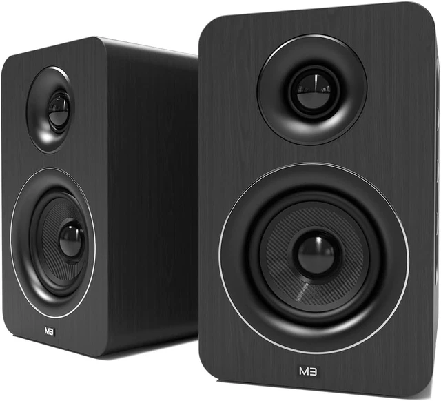 60W BLUETOOTH BOOKSHELF Speakers Carbon Fibre 24bit DAC Optical USB £ ...