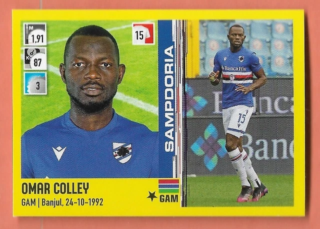 PANINI CALCIATORI 2021-2022 N.380 Omar Colley Serie A TIM / Sampdoria ...