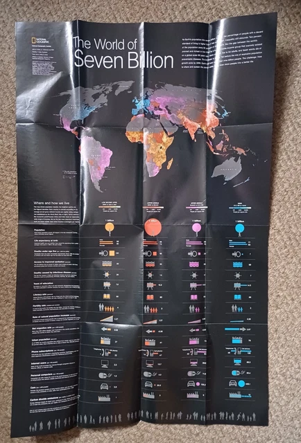 NATIONAL GEOGRAPHIC MARCH 2011 Double Sided Map Poster The Face of ...