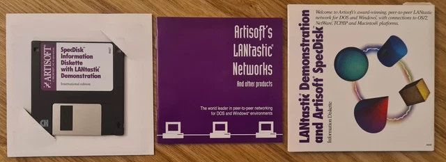 LANTASTIC DEMONSTRATION AND Artisoft SpecDisk $19.95 - PicClick AU