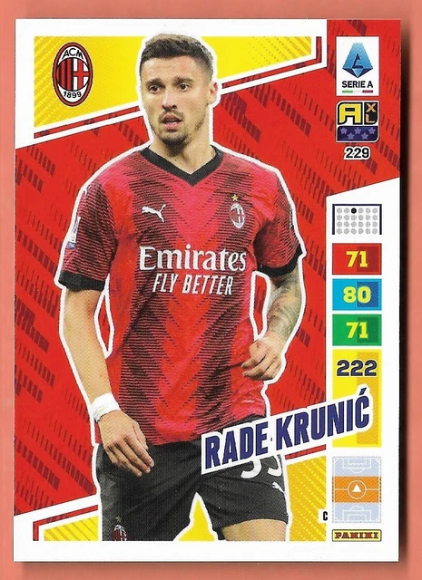 ADRENALYN FOOTBALL SANDWICHES 2023-24 2024 CARD N.229 Rade Krunić Milan ...