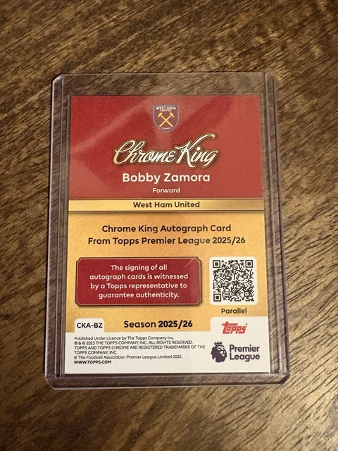 TOPPS 2026 BOBBY Zamora Chrome Kings Auto West Ham United £16.15 ...