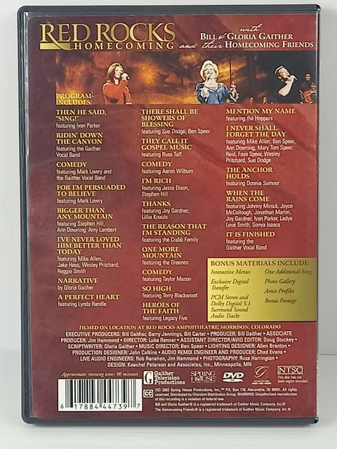 BILL & GLORIA Gaither - Red Rocks Homecoming Gospel Concert NTSC DVD ...