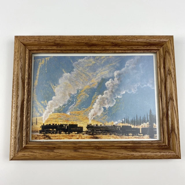 OAK WOOD FRAME - Train Rail Road Picture (Near Ross Peak - Rogers Pass ...