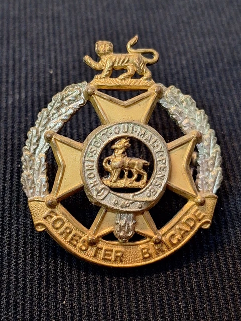 FORESTER BRIGADE OFFICERS Sp Gilt Cap Badge On Lugs Genuine £21.99 ...