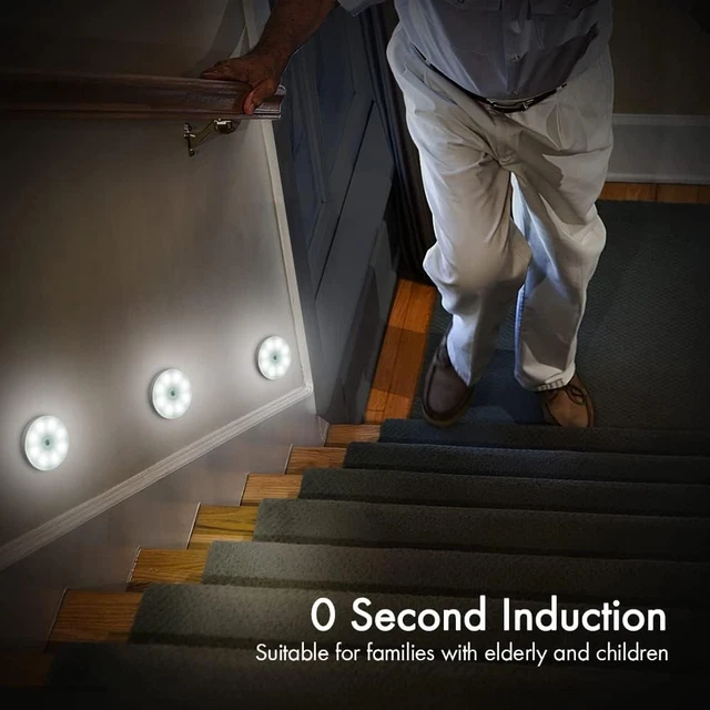 MOTION SENSOR LIGHTS Indoor Rechargeable Wireless Wall Light LED Stair ...