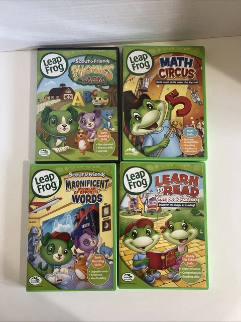LOT OF 4 Leap Frog Kids Learning DVD's - Math, Reading, words ...