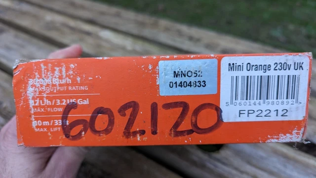 ASPEN MINI ORANGE FP2212 Condensate Pump 230v with siphoning tube air ...