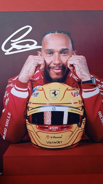 AUTOGRAPH SIGNED LEWIS hamilton ferrari f1 2025 no printer 20x15 rare £ ...