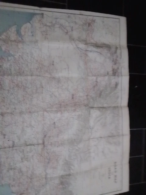 WW2 MAP OF India Road Map Madras Ceylon Rangoon Bombay LARGE RARE 1945 ...