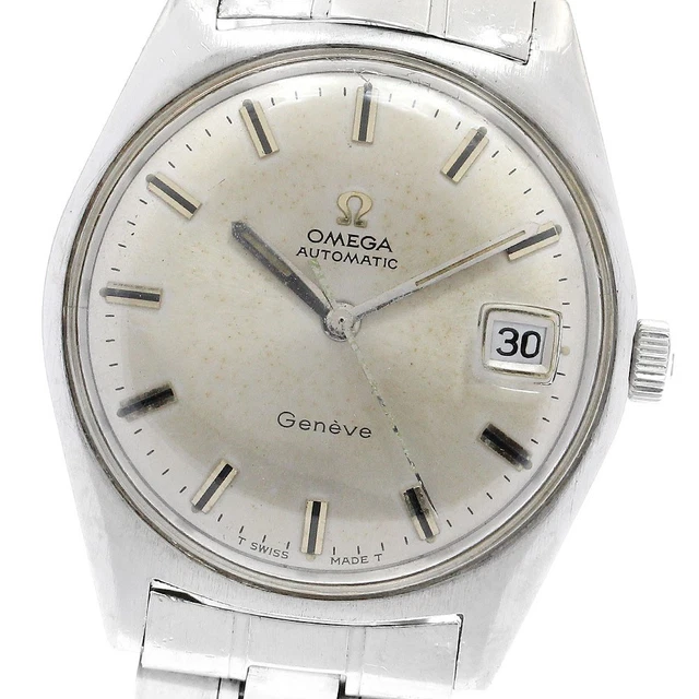 OMEGA GENEVE 166.041 Date Cal.565 Silver Dial Automatic Men's Watch ...