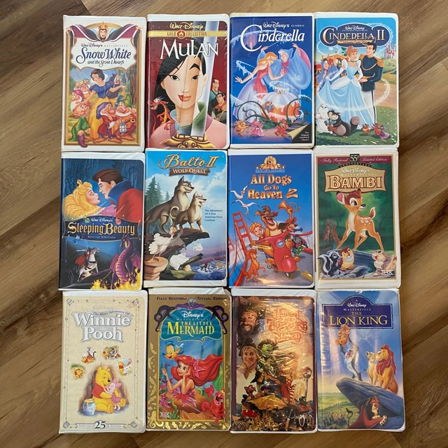LOT 12 DISNEY VHS Movies: Lion King, Bambi, Snow White, Cinderella ...