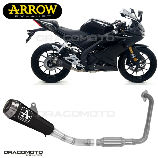 YAMAHA YZF R125 2021-2022 Full exhaust ARROW PRO-RACE Nichrom Black Kat ...