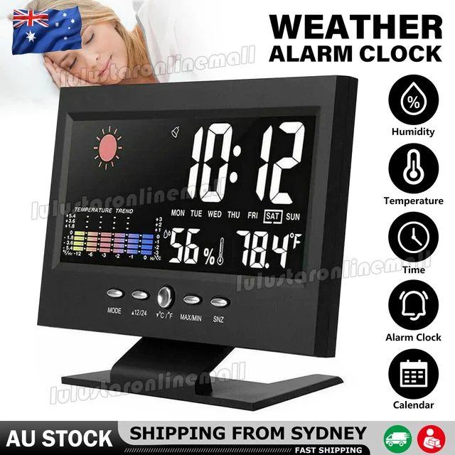 LED DIGITAL CLOCK Display Desk Table Time Temperature Snooze Alarm Home ...