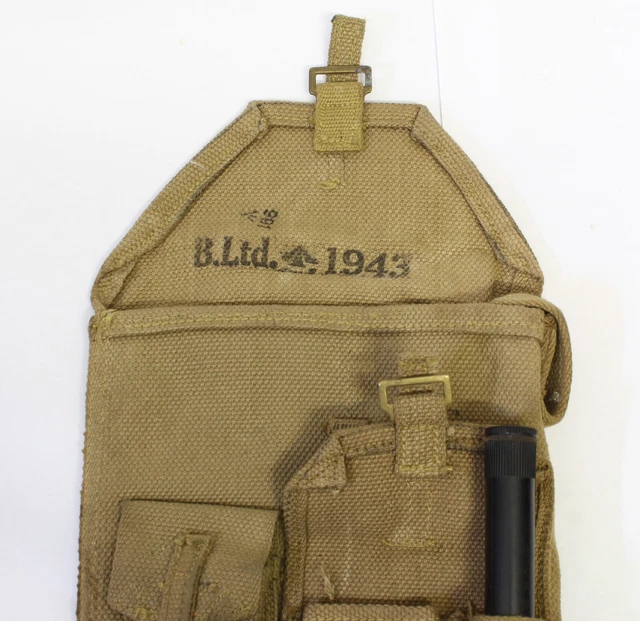 WW2 BRITISH BREN Bag 37 Pattern Webbing Spare Barrel Bag & Cleaning Oil ...
