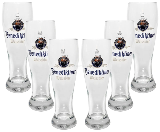 BENEDIKTINER WEISSBIER BIERGLAS Glas Gläser-Set - 6x Biergläser 0,5l ...